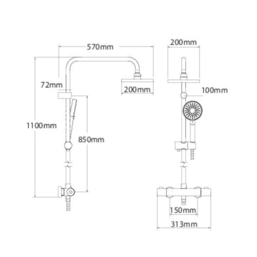 METHVEN/DEVA DYNAMIC BAR SHOWER COMES WITH RIGID RISER - West BS Live